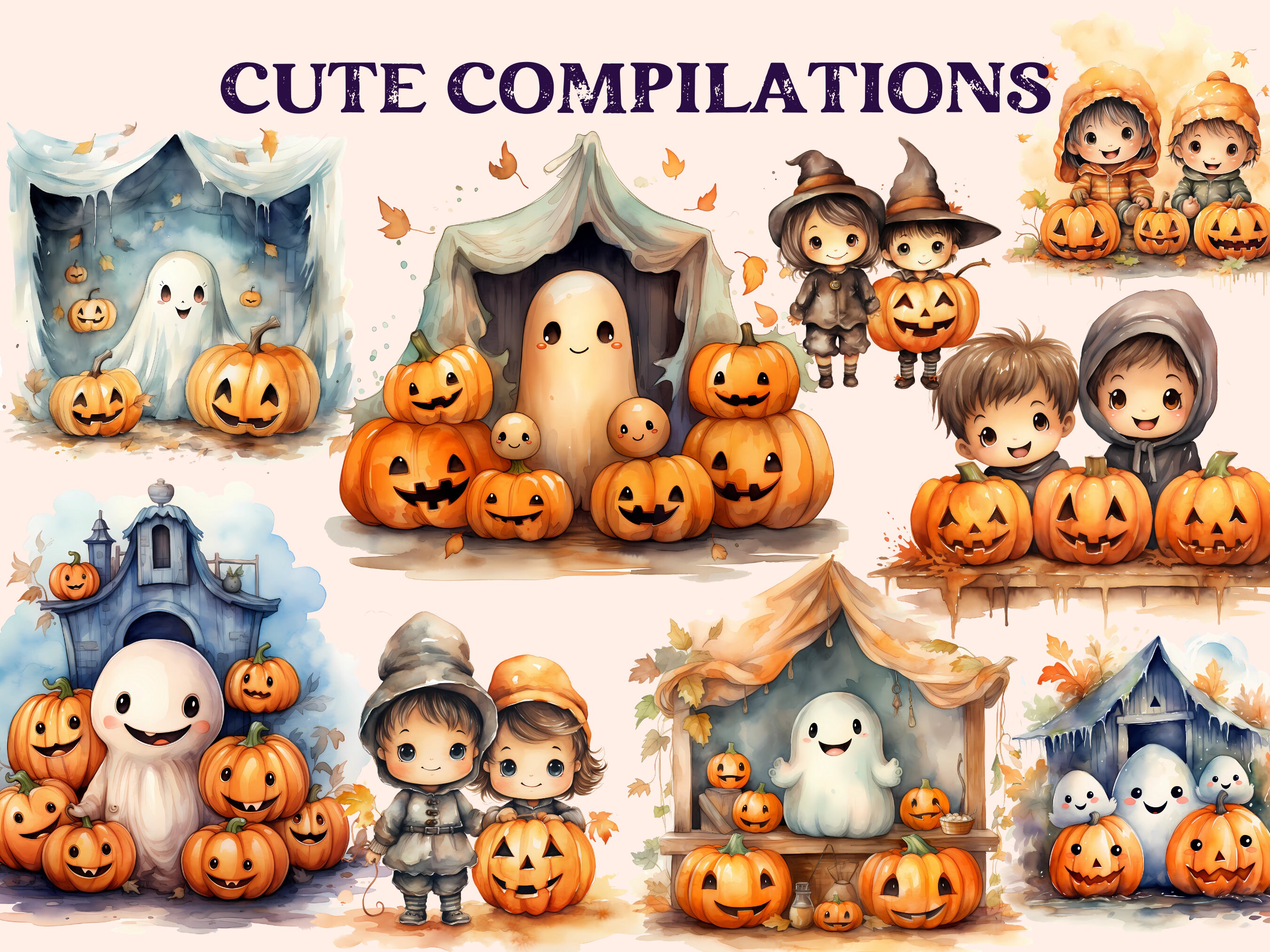 Spooky Halloween Clipart Bundle, Cute Spooky Halloween Sublimation ...