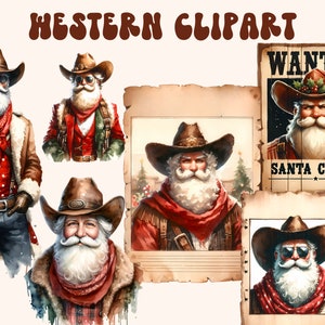 Rustic Western Christmas Clipart, Vintage Christmas Design Bundle, Wild ...