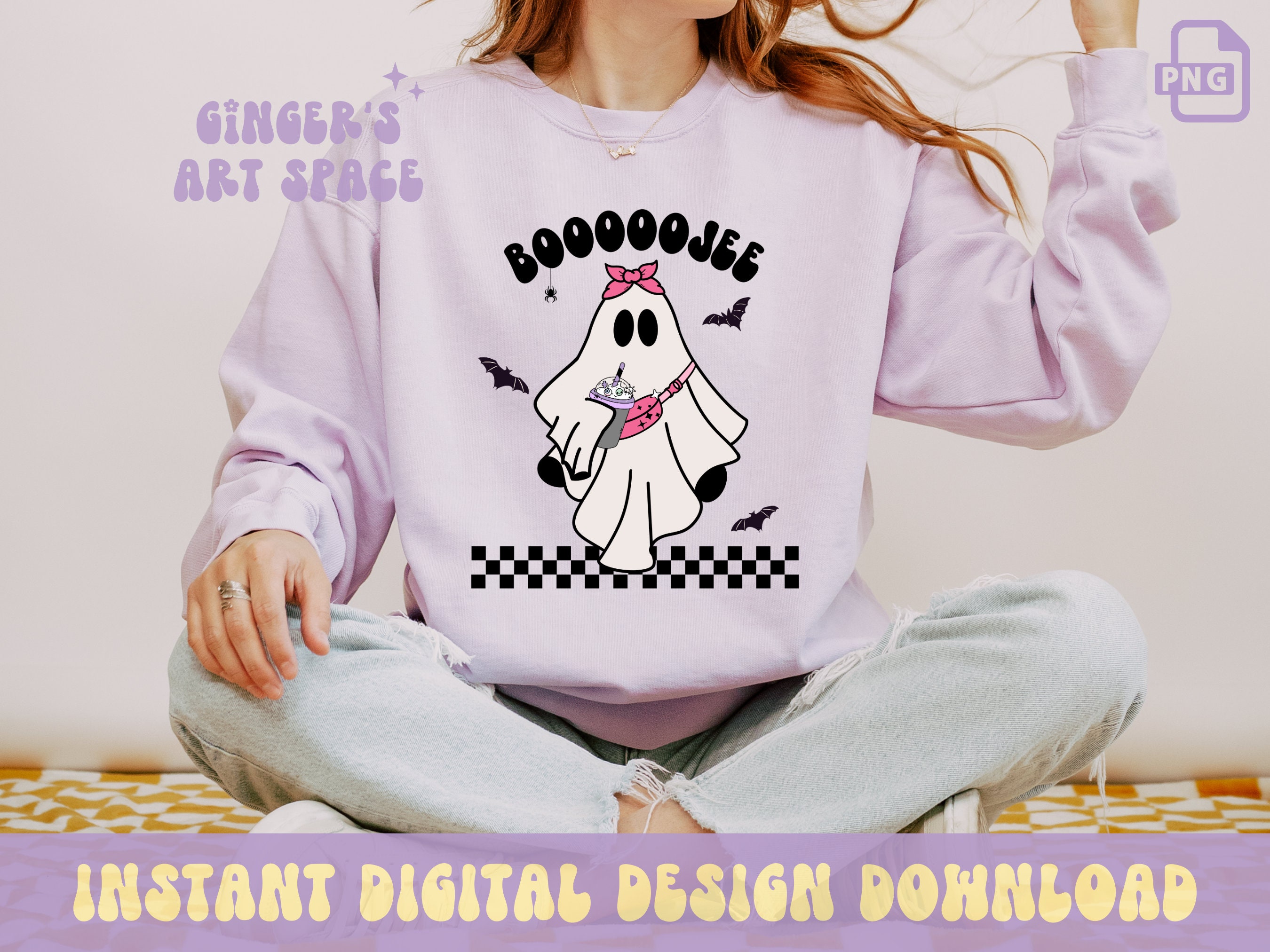 Boo-jee Ghost PNG, Boojee Ghoul Design, Groovy Spooky Season PNG ...