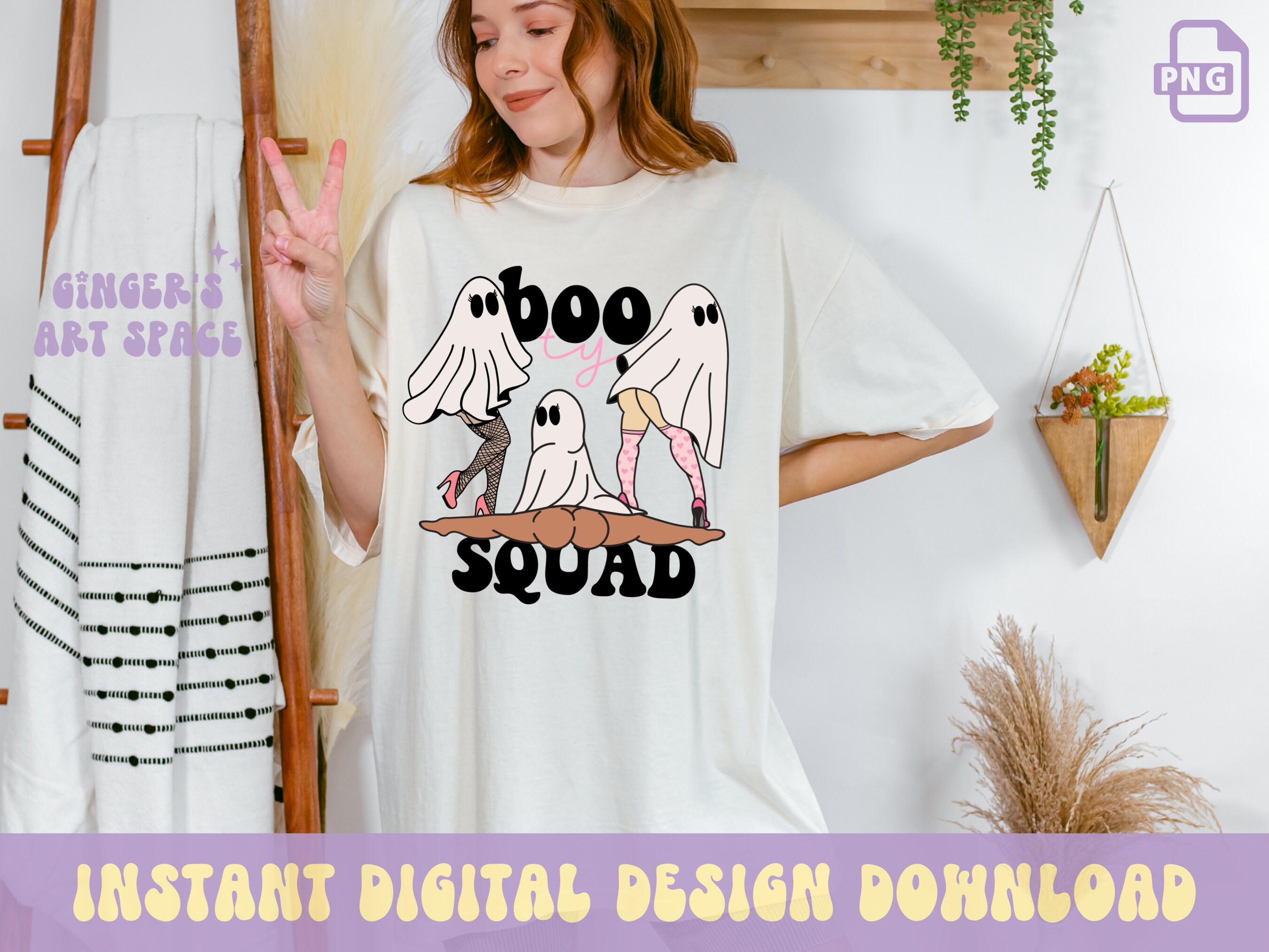 Booty Ghost PNG, Booty Squad Funny Halloween Design, I Put the Boo in ...