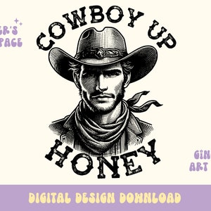 Cowboy up PNG, Funny Country Cowboy PNG, Vintage Cowboy Sublimation ...