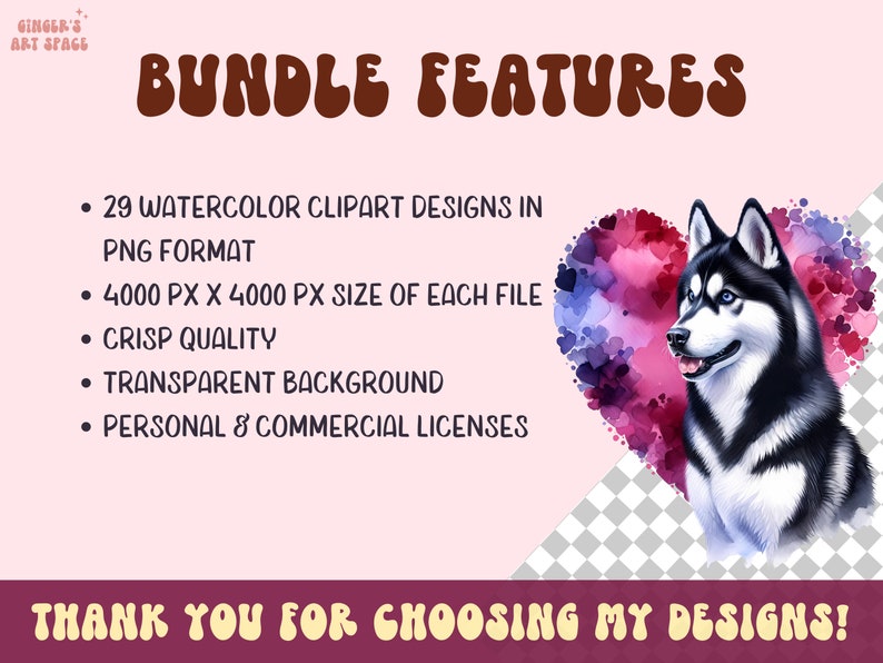 Husky PNG, Husky Clipart Bundle, Watercolor Husky Clipart, Siberian ...