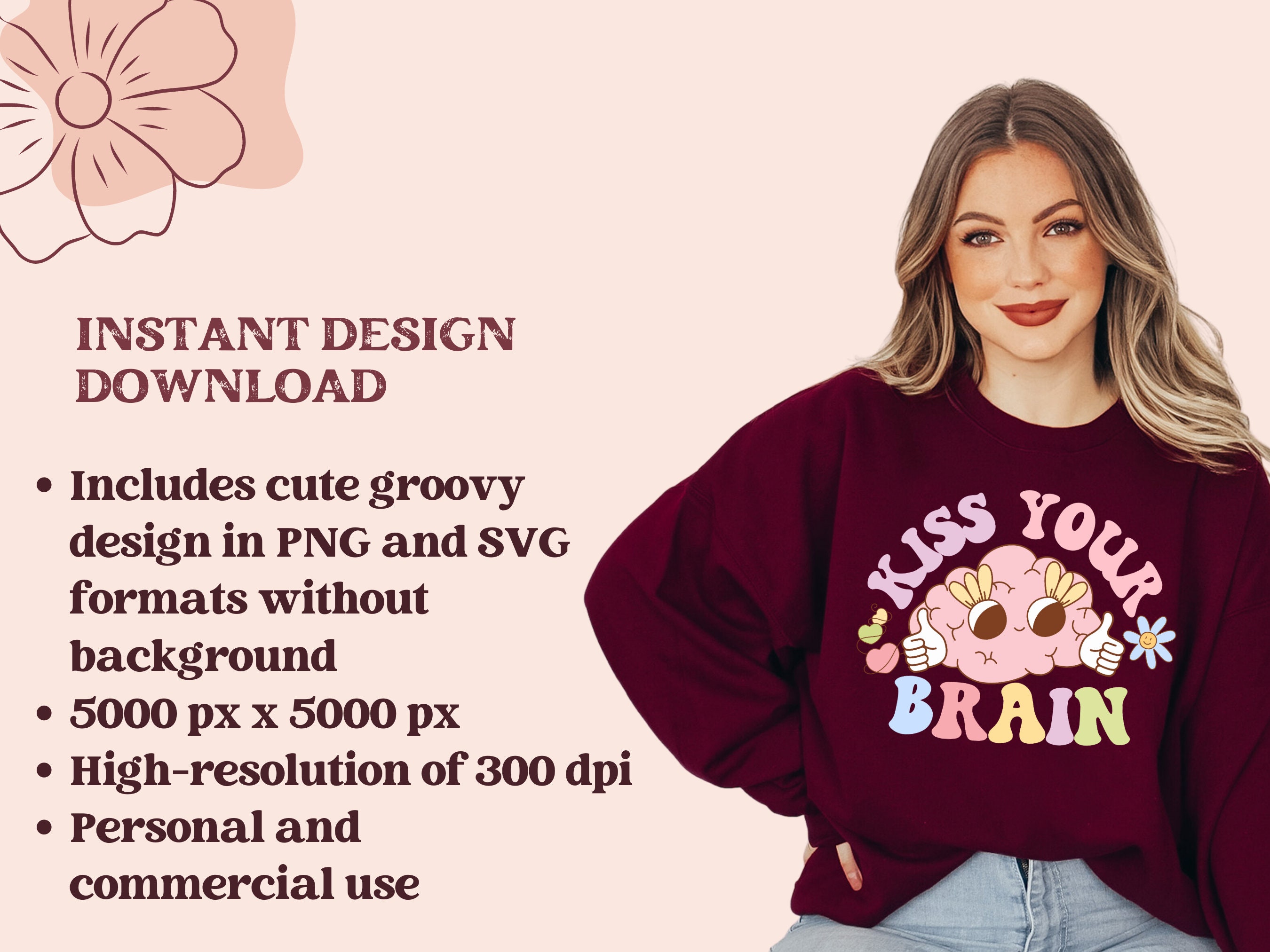 Kiss Your Brain PNG, Retro Teacher Design, Groovy Teacher Back to ...