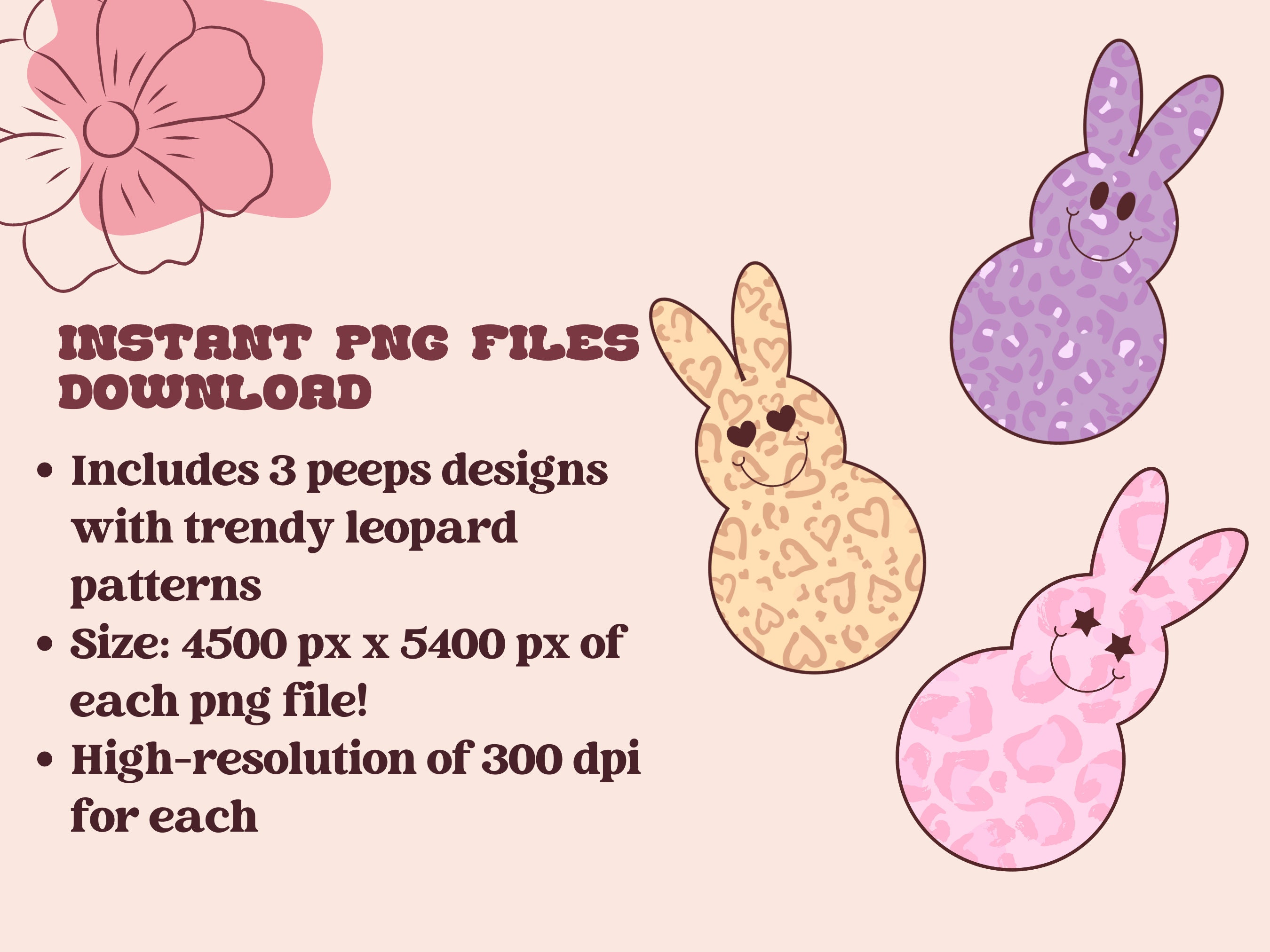 Easter Peeps PNG, Retro Groovy Easter PNG, Retro Easter PNG Bundle, 3 ...
