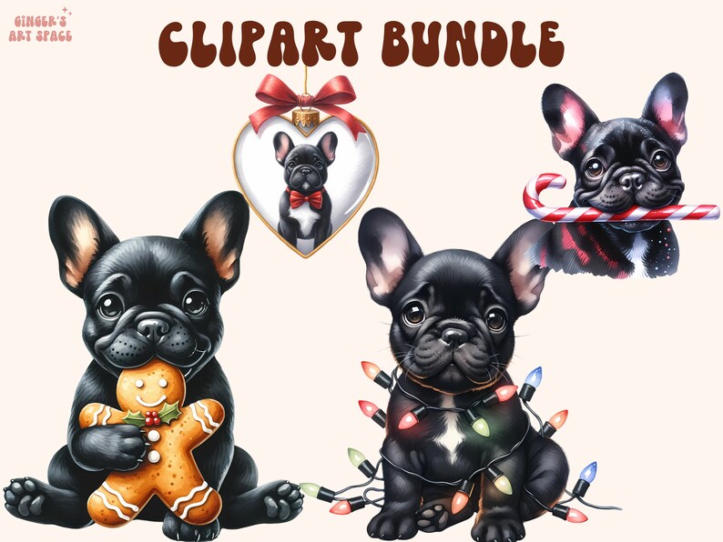 French Bulldog Clipart Bundle, Watercolor French Bulldog Clipart ...