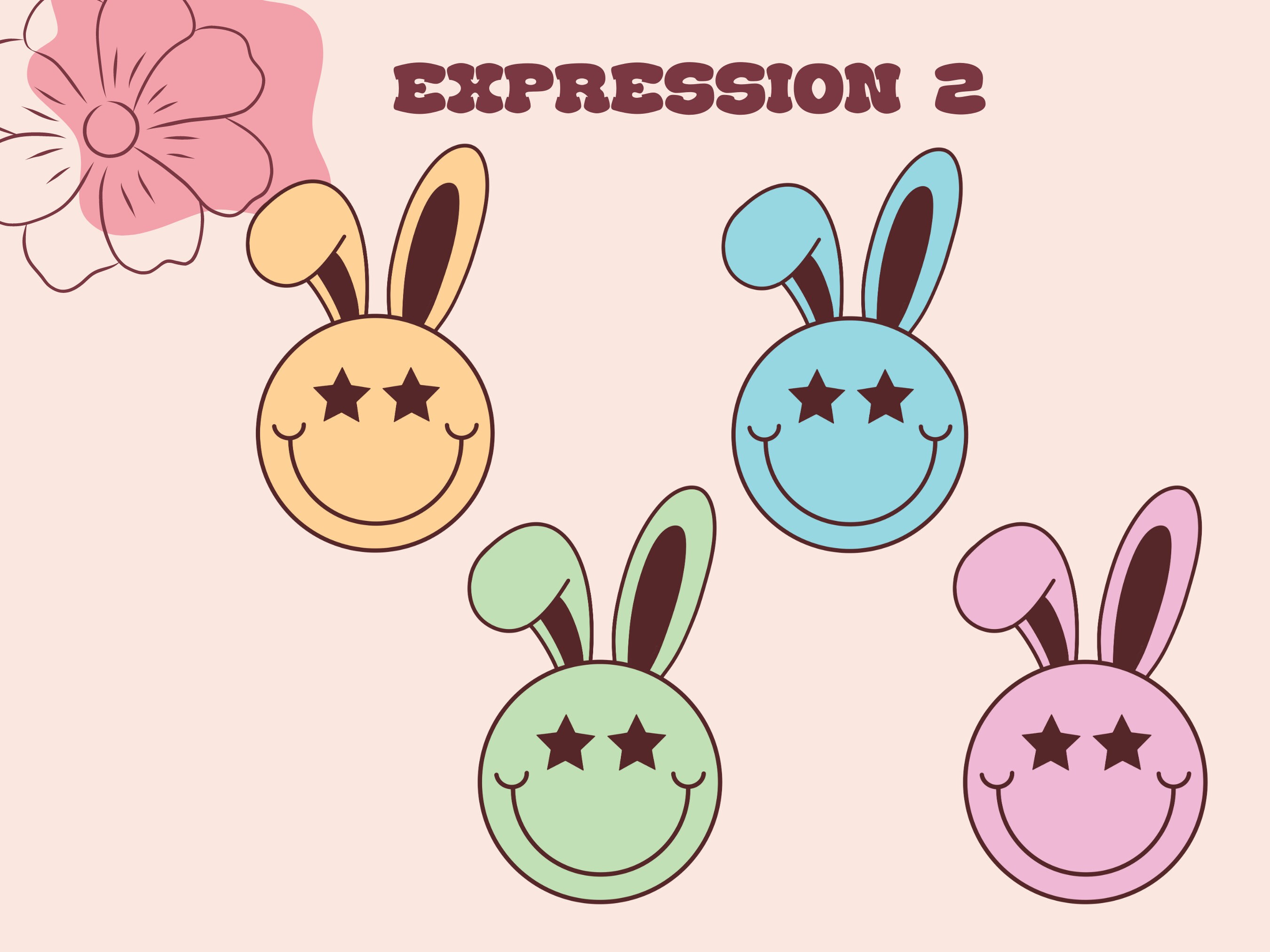 Easter Bunnies PNG, Retro Groovy Easter Sublimation, Retro Easter PNG ...