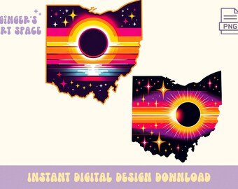 Totality in Kentucky PNG, Retro Kentucky Map With Eclipse, Total Solar ...
