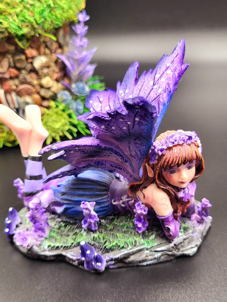 Pretty Purple Fairy Resting Fairy Figurine 4 Figurines - Etsy