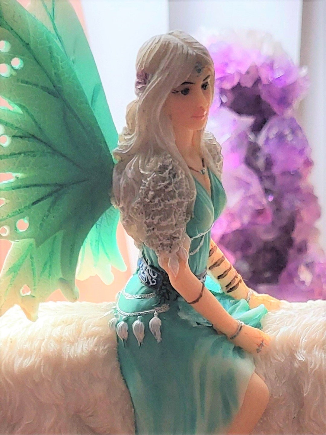 New Lovely Aneira Fairy and Wolf Figurine, 8 Statue, Figurines, Fairies ...