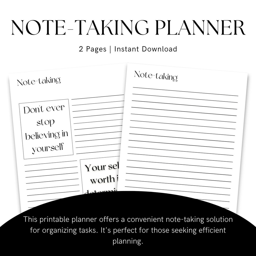 Minimalist Printable Note-taking Pages A4, A5, Letter Sizes - Etsy