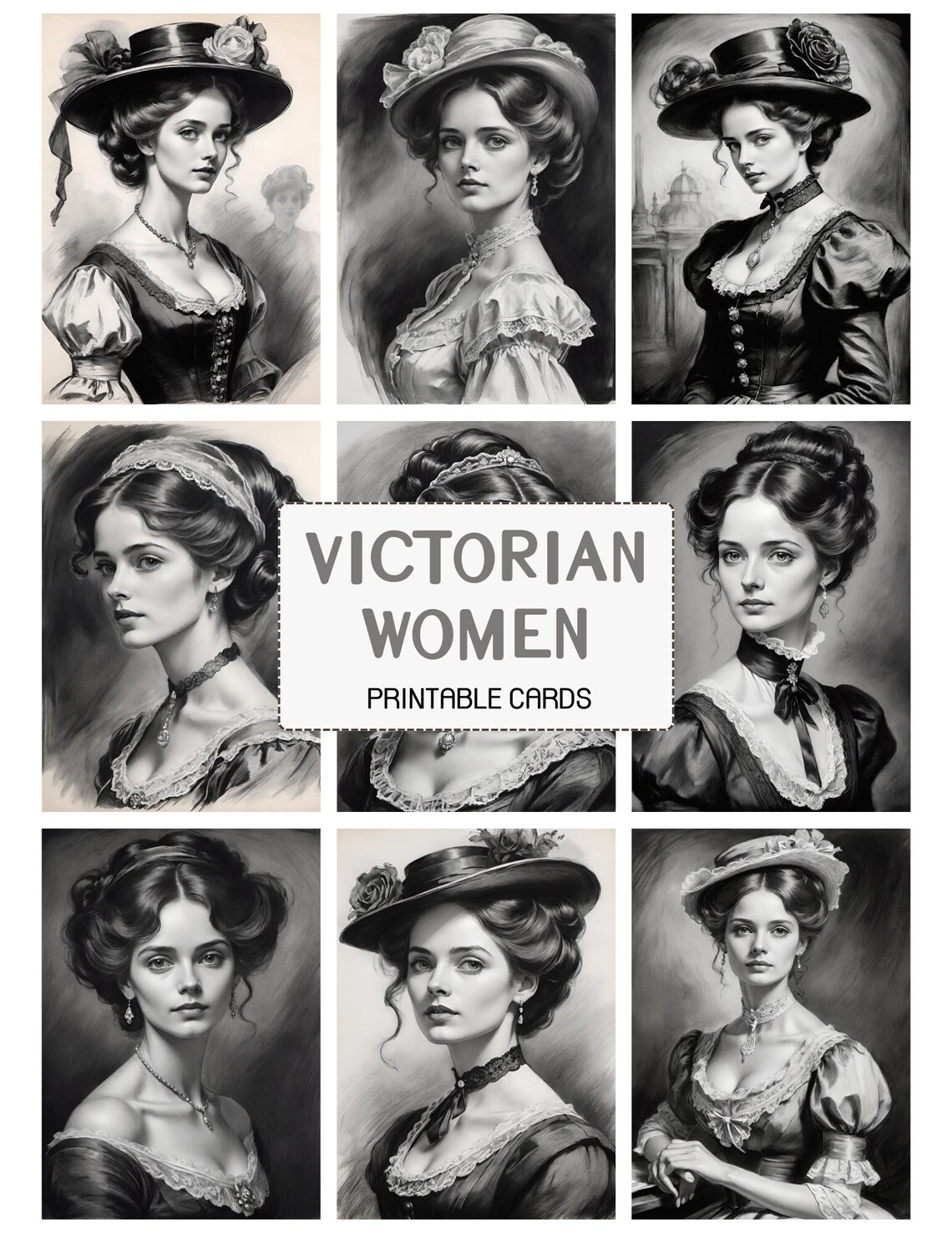 Victorian Women ATC Cards Printable, 19th Century Classic Ladies ...