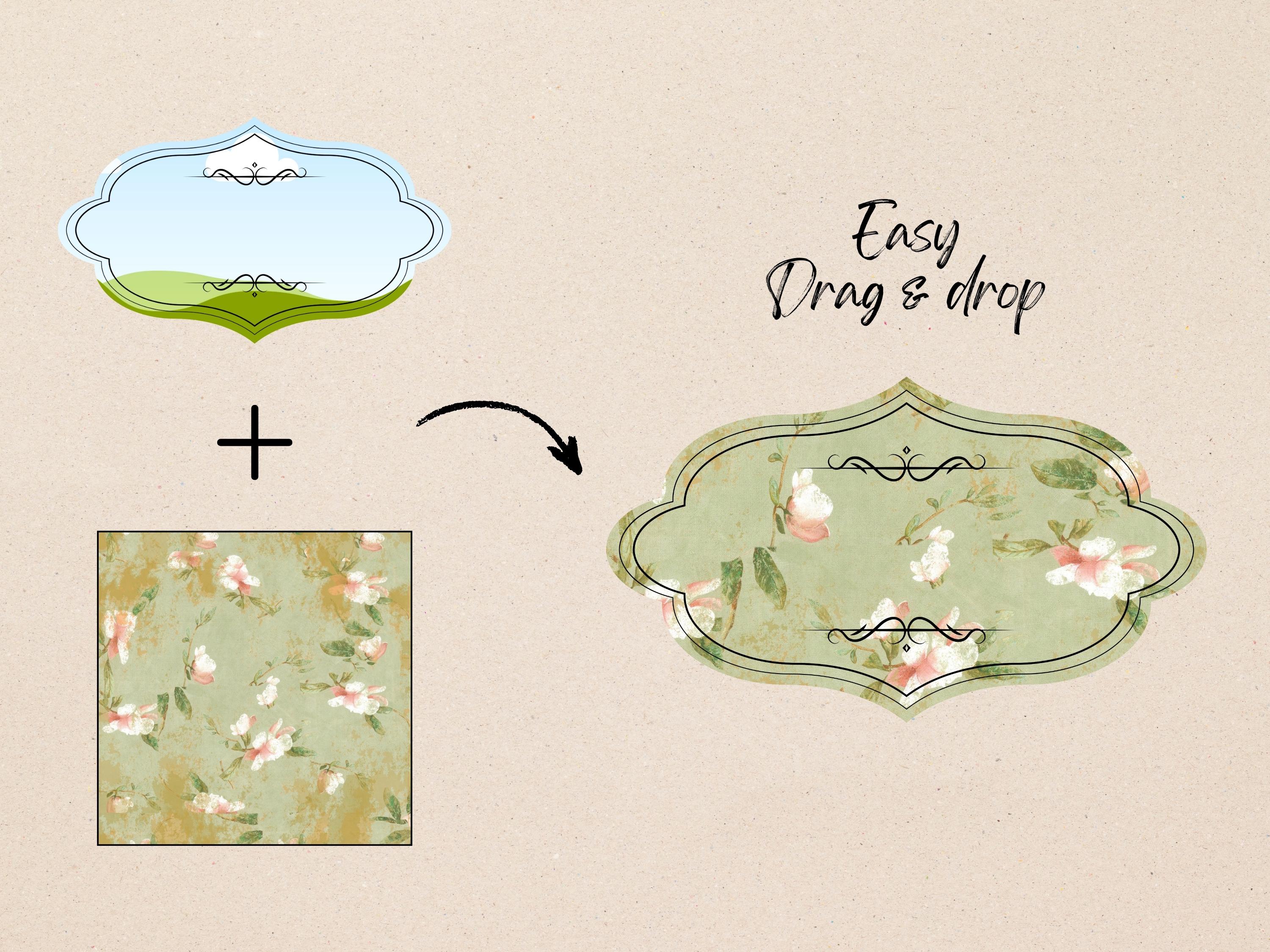 Decorative Label Canva Frames | Scrapbook & Junk Journal Templates ...
