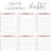 Salon Cleaning Checklist. Salon Receptionist Cleaning Duties, Salon ...