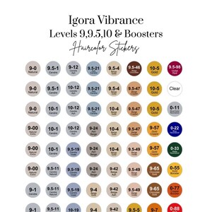 Igora Vibrance Hair Color Stickers, Schwarzkopf Hair Color Labels ...