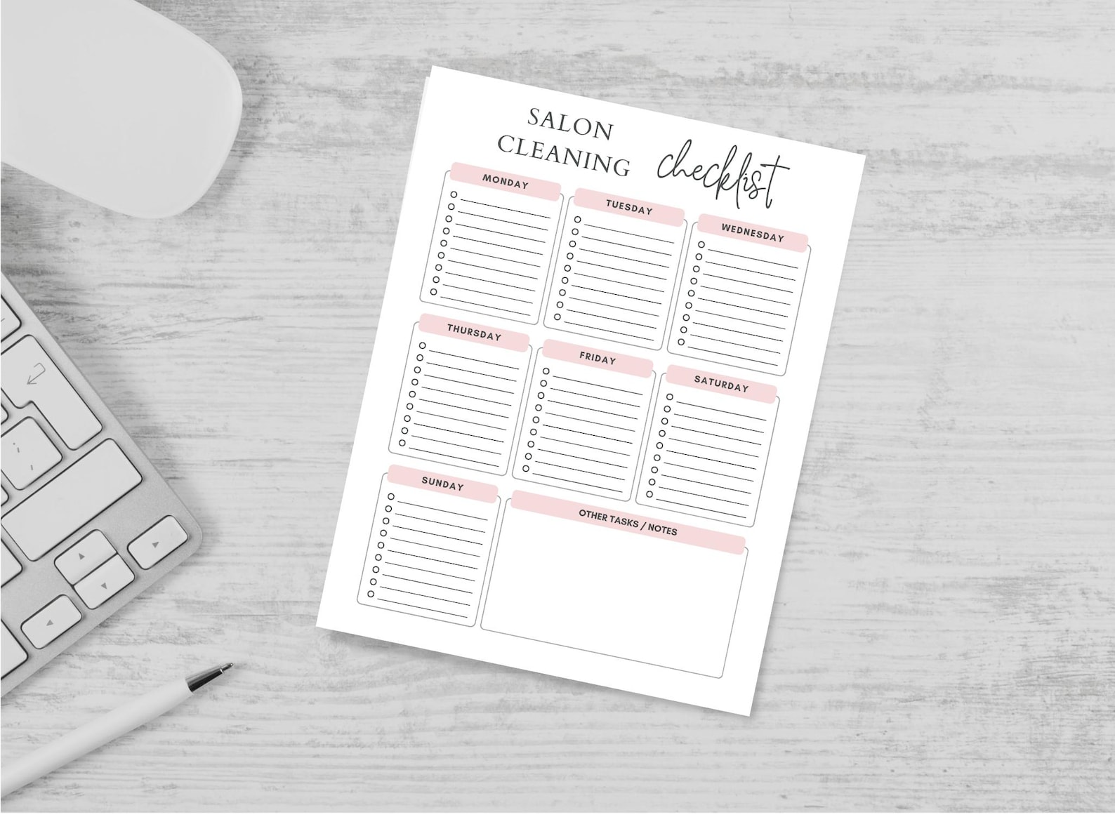 Salon Cleaning Checklist. Salon Receptionist Cleaning Duties, Salon ...