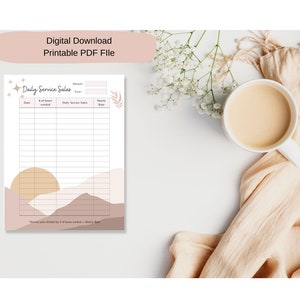 Salon Daily Sales Tracker for Stylists | Salon Income Log| Service ...