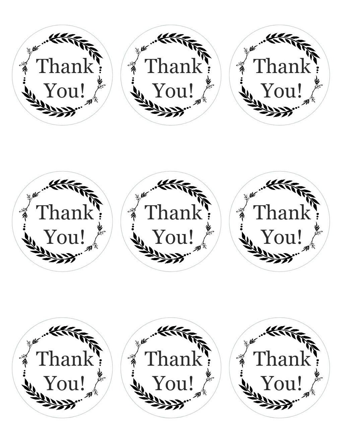 Black & White Flower Ring Thank You Stickers. Salons, Spas,small ...