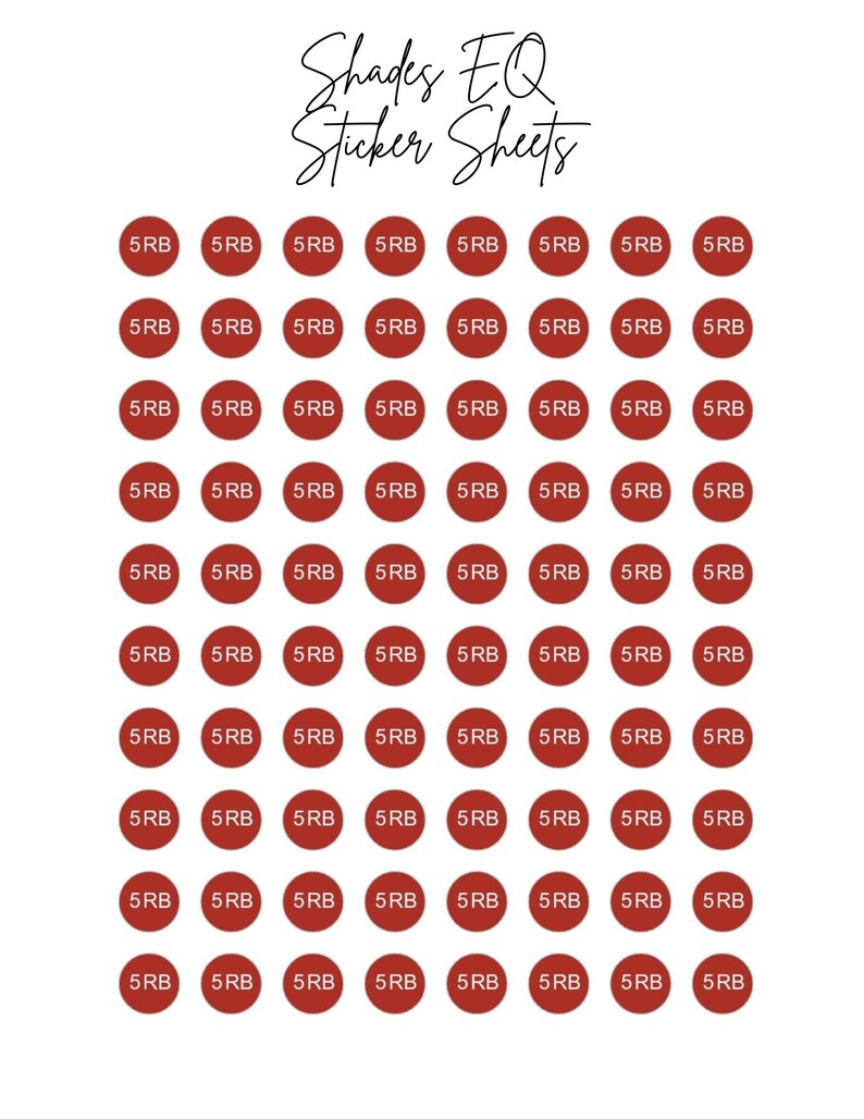 Redken Shades EQ Stickers, Hair Color Stickers,labels. SEQ Stickers ...