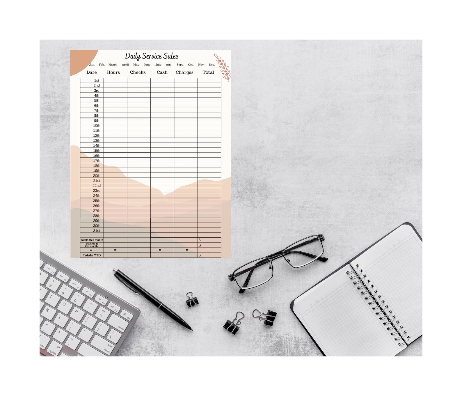 Hairstylist Daily Service Sales Tracker, Beauty Professionals ...