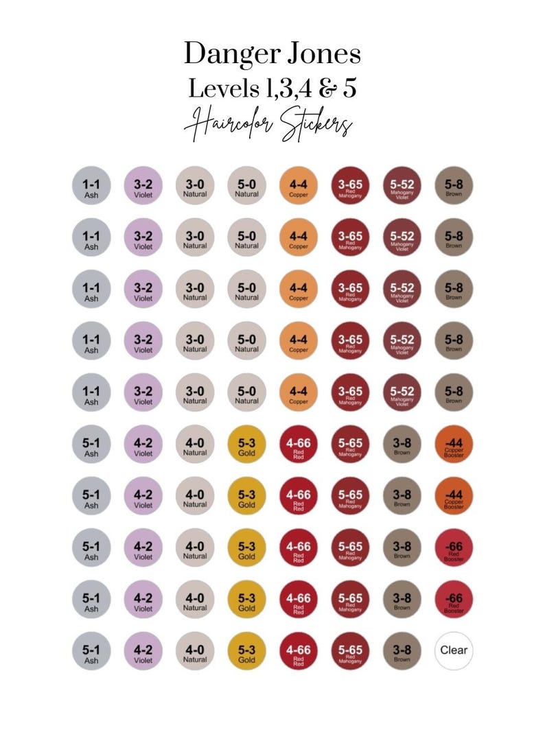 Danger Jones Hair Color Stickers, Danger Jones Gloss,hair Color Labels ...