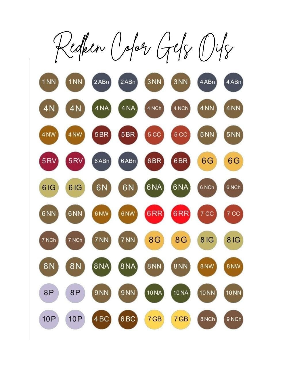Redken Color Gels Chart Pdf