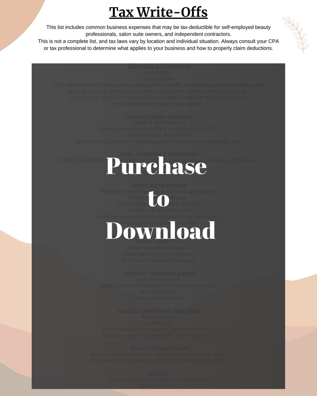 Tax Write-offs for Hairstylists & Beauty Professionals | Common ...