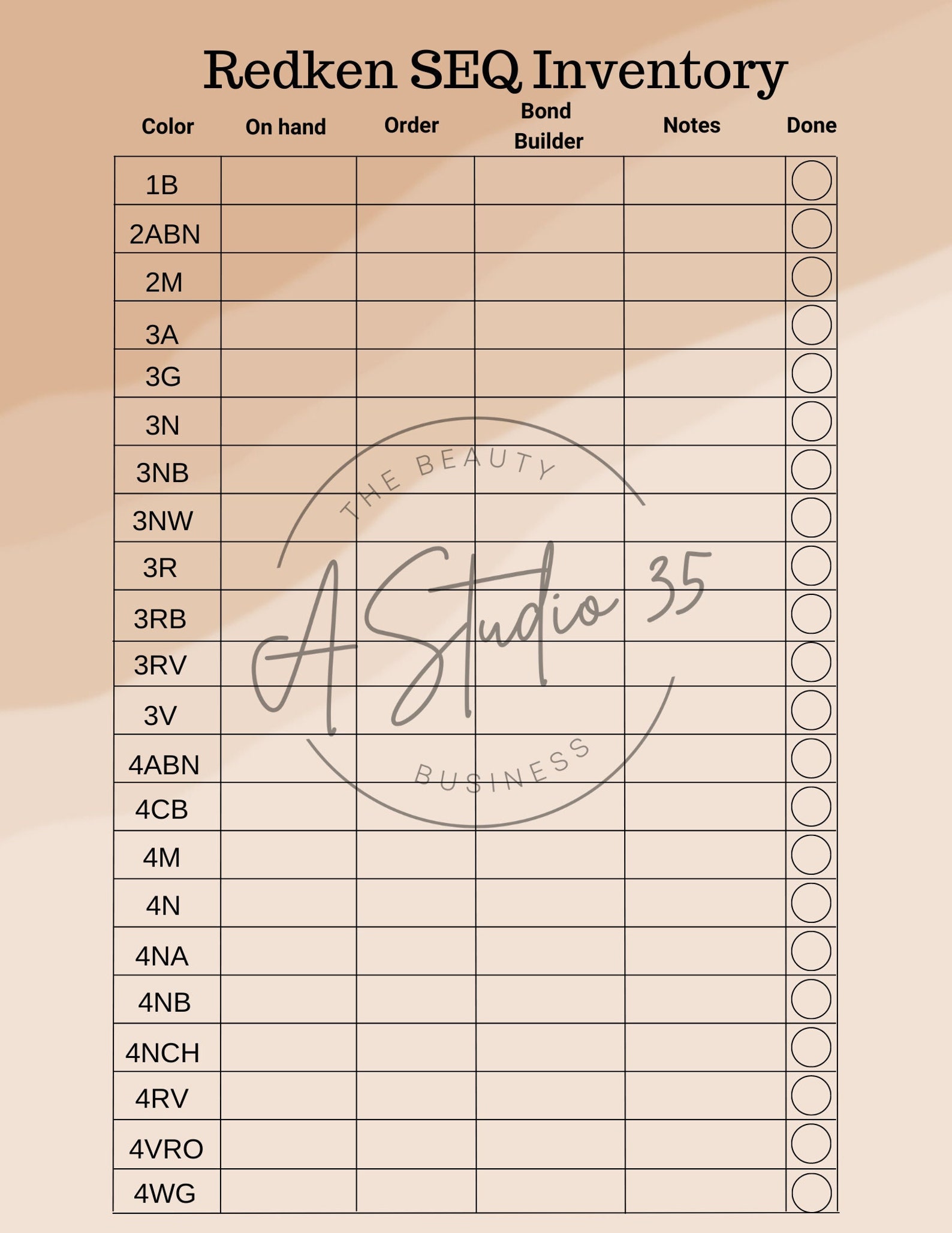 Redken Shades Eq Printable Color Inventory Sheet. SEQ Inventory Tracker ...