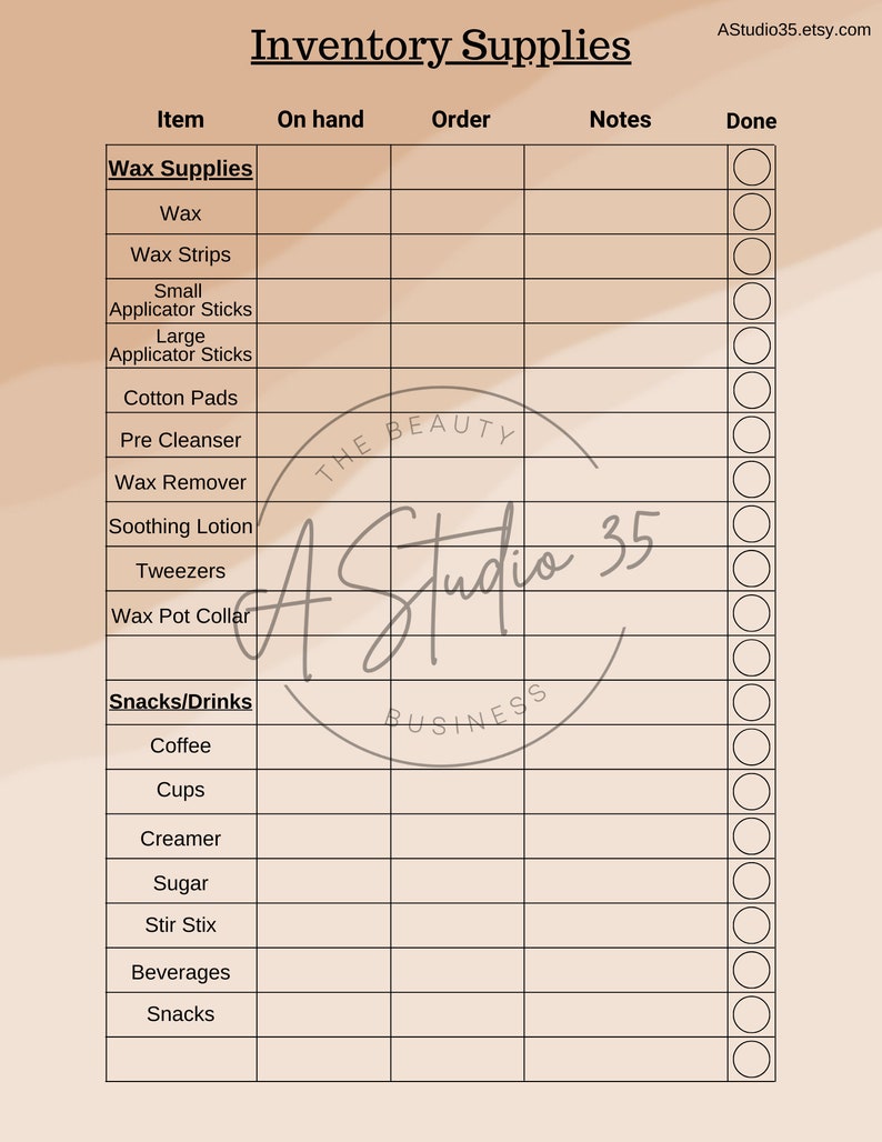 Salon Supply Inventory List. All Supplies Besides the Colors. Salon ...