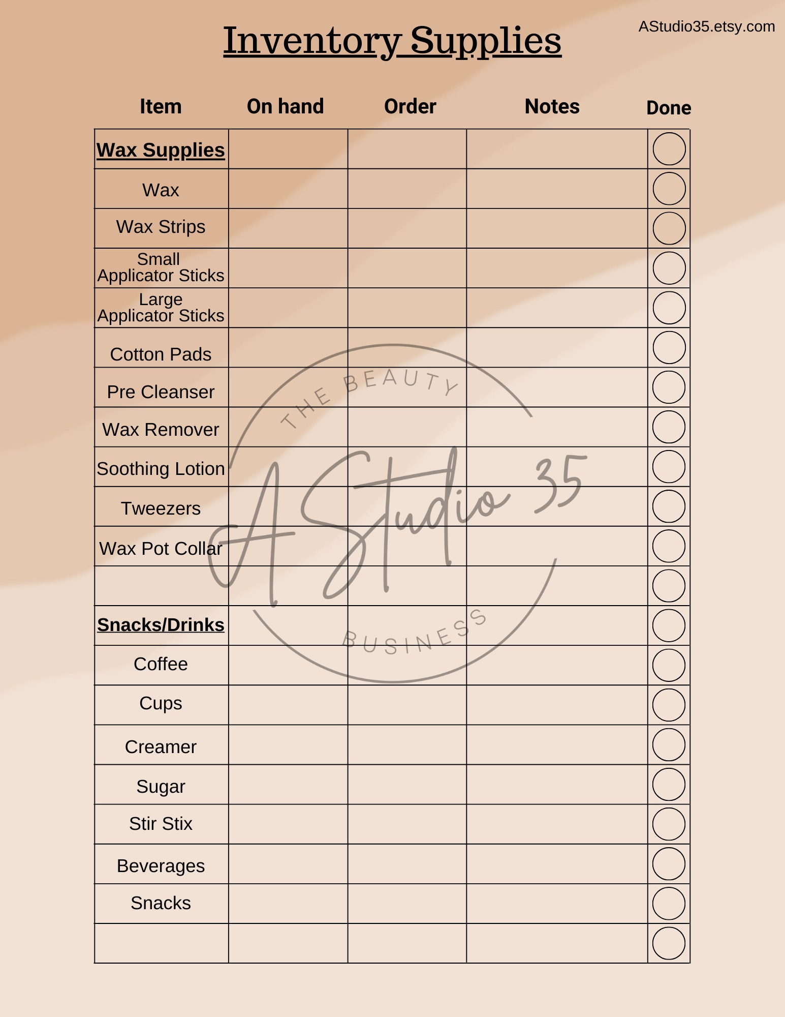 Salon Supply Inventory List. All Supplies Besides the Colors. Salon ...