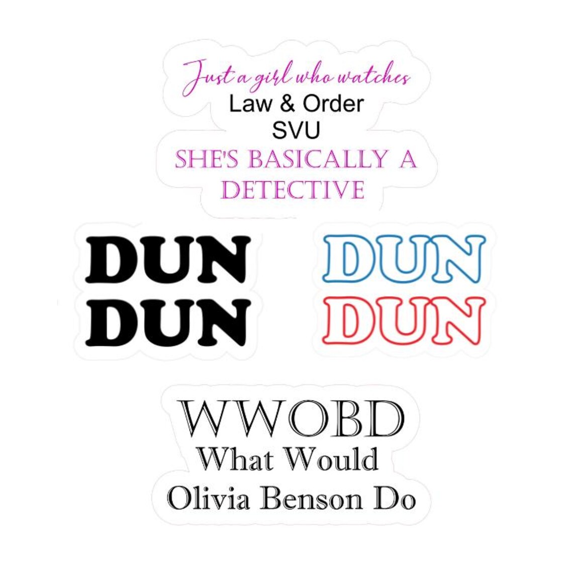 Law & Order Inspired Stickers | Dun Dun Sound Effect Sticker | True ...