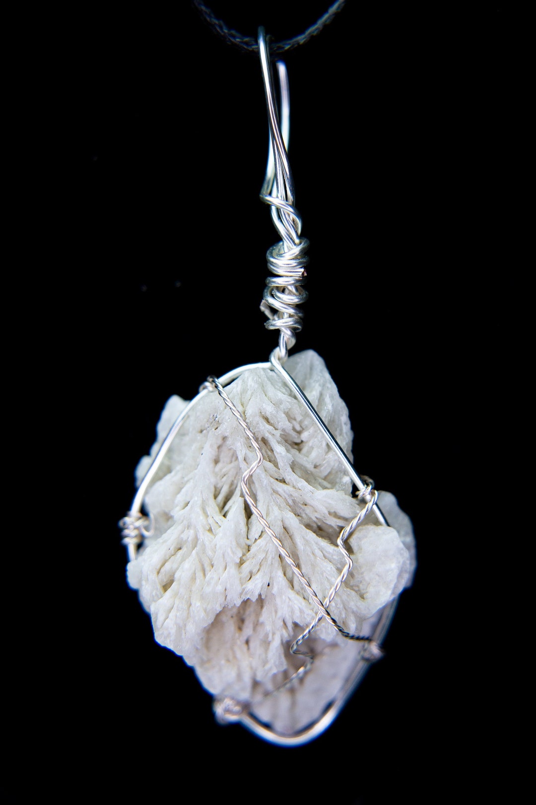 White Cockscomb Barite Crystal Necklace Large Southern California ...