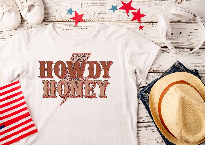 Howdy Honey PNG, Retro, Howdy PNG, Cowgirl Png, Cowboy Png Leopard ...