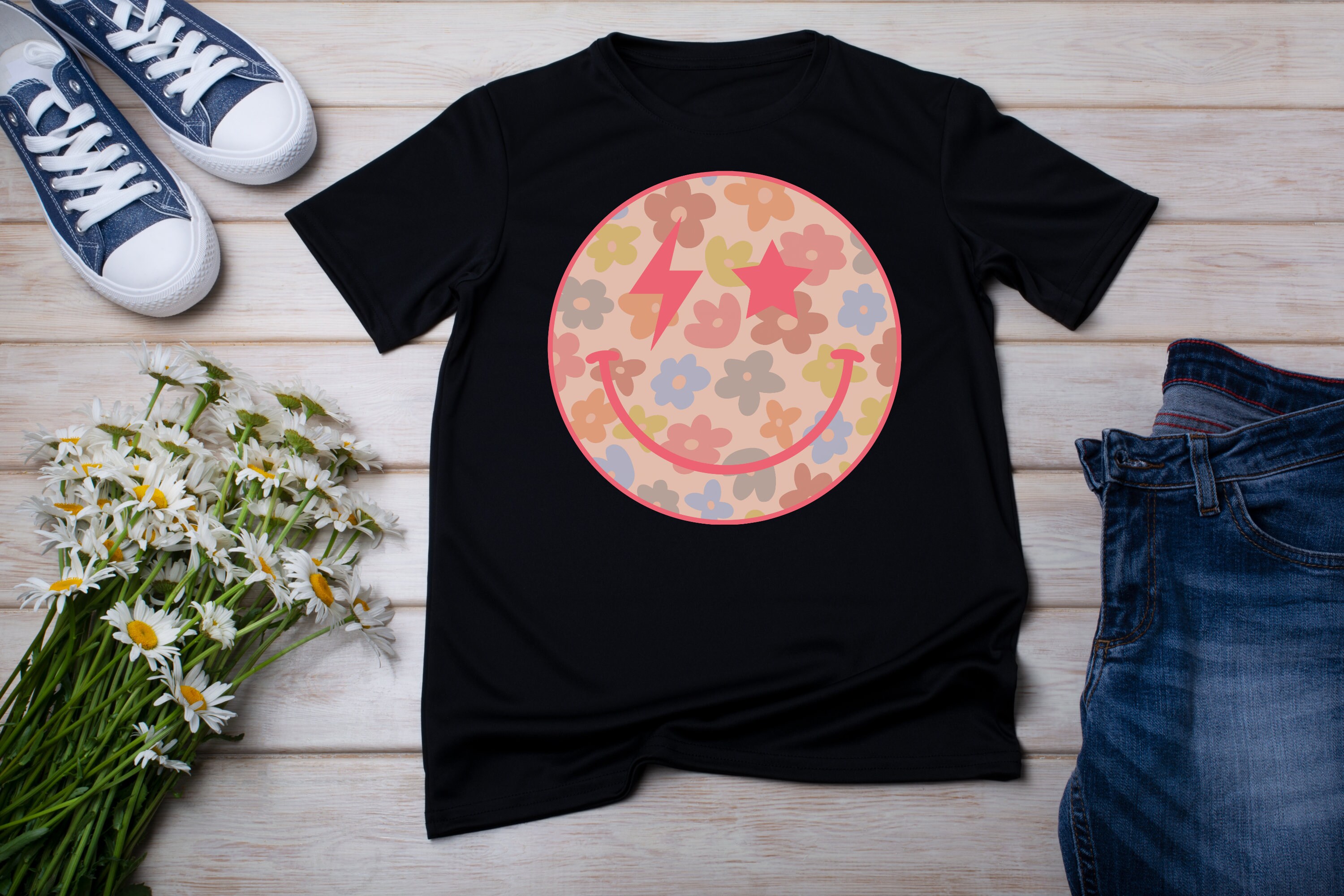 Retro Smiley Face Sublimation, Smiley Face PNG, Retro Smiley SVG, Retro ...