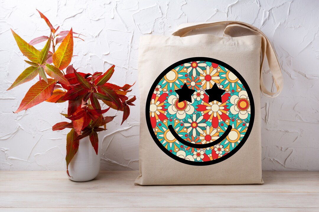 Hippie Smiley Face Sublimation PNG SVG Instant Download Vintage Retro ...