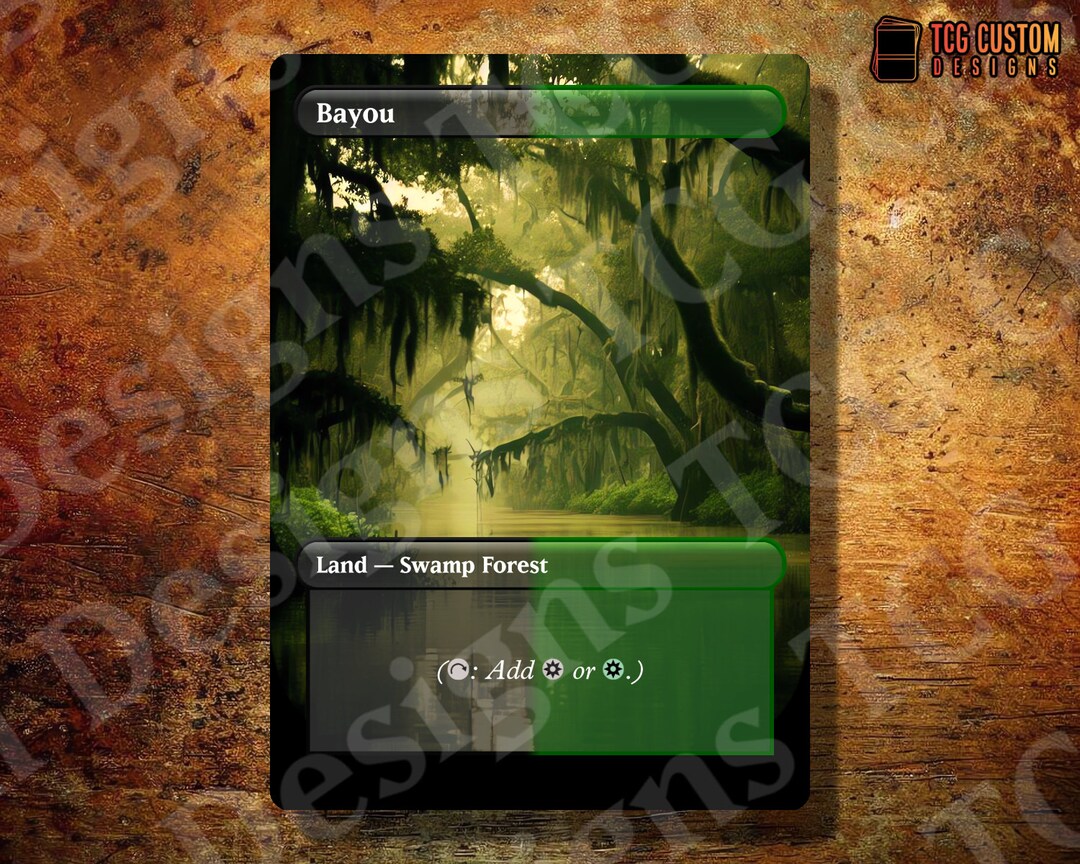 Bayou Mtg Compatible Proxy Full Art Custom Card Etsy