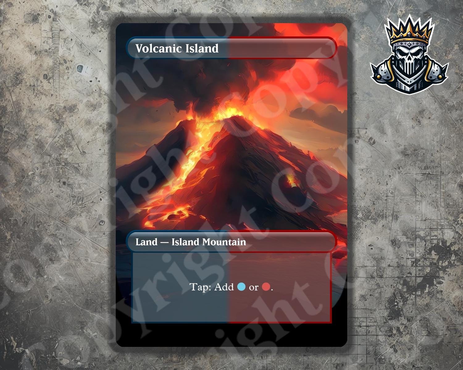 Volcanic Island Proxy - Full Art Custom Card - Etsy