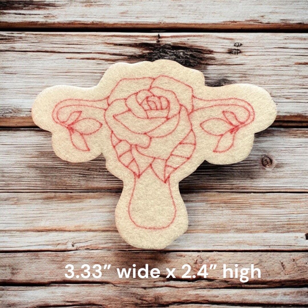 8 Piece Feminine Power Rose Uterus Flower Pattern Set Pellon Peltex 70 ...