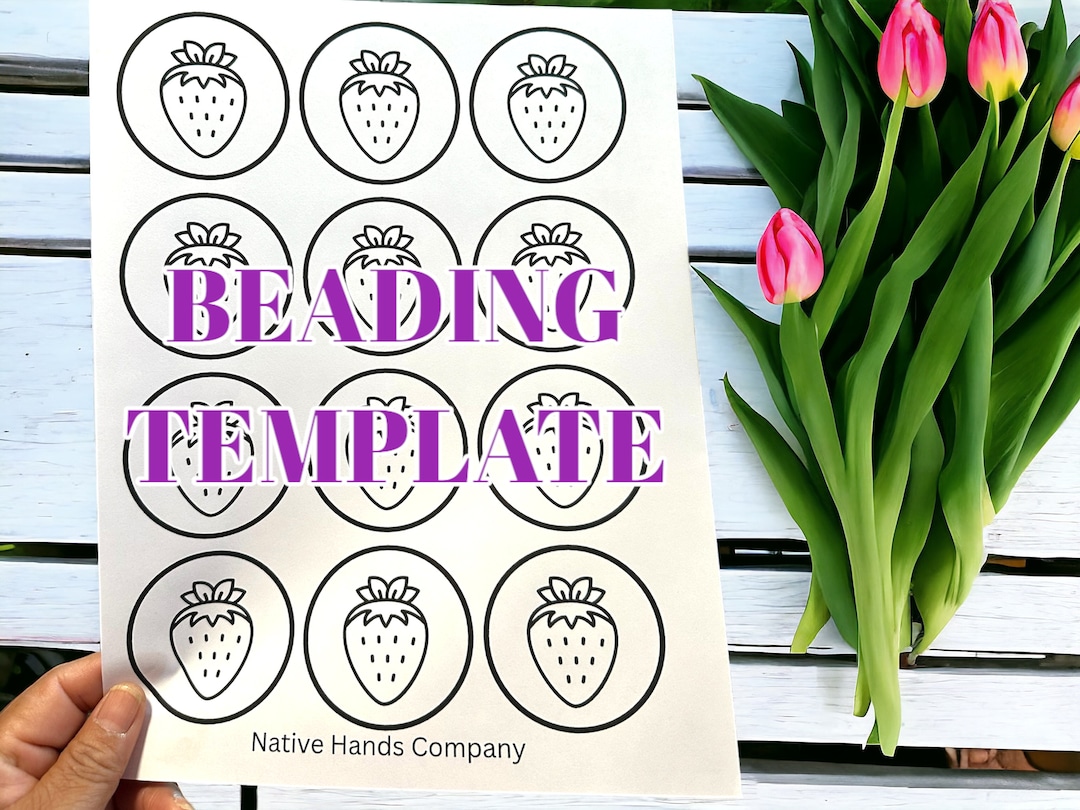 Native Beadwork Printable Strawberry Template PDF Beading Pattern Print ...