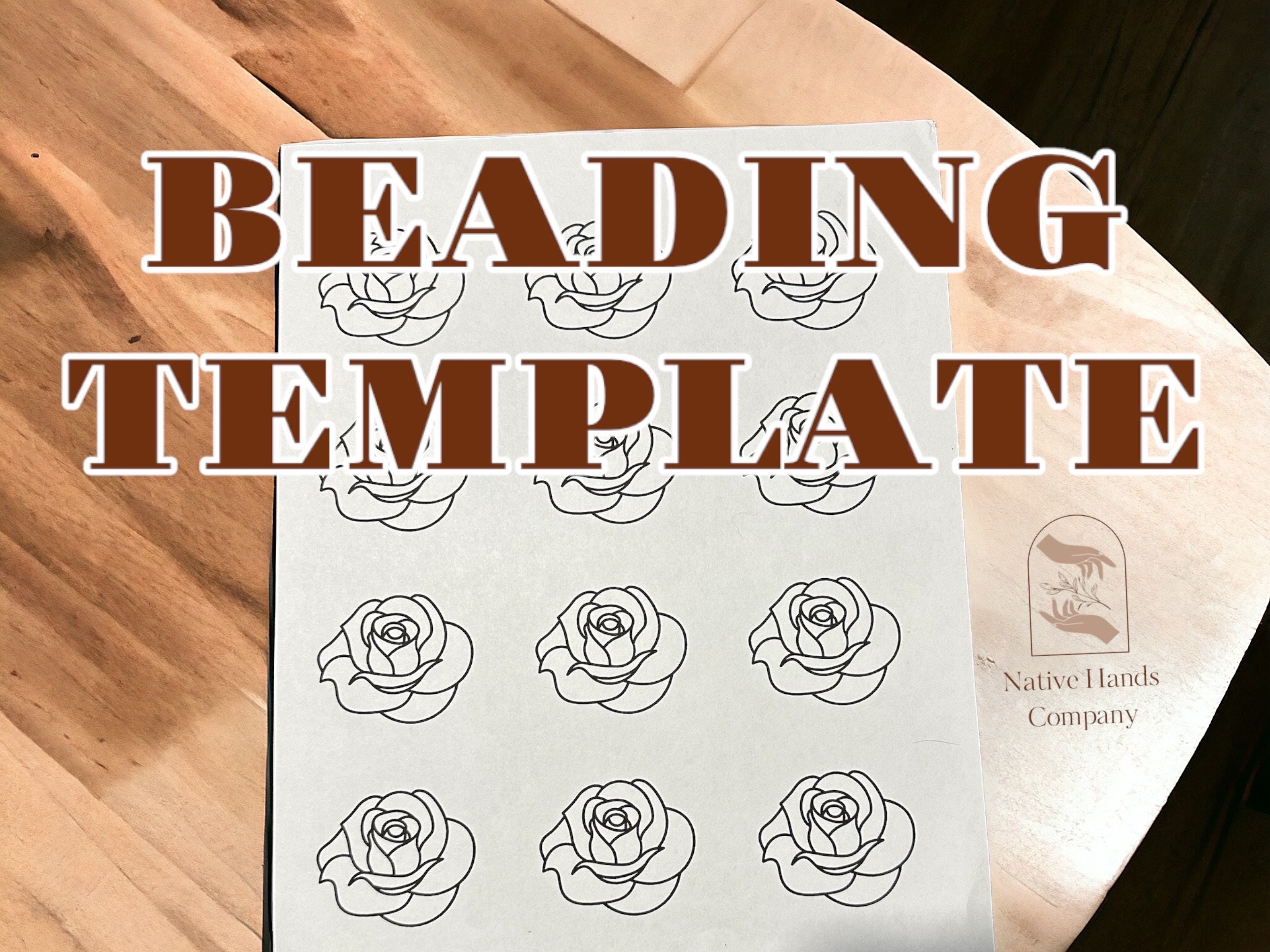 Native Beadwork Printable Rose Floral Template PDF Beading Pattern ...