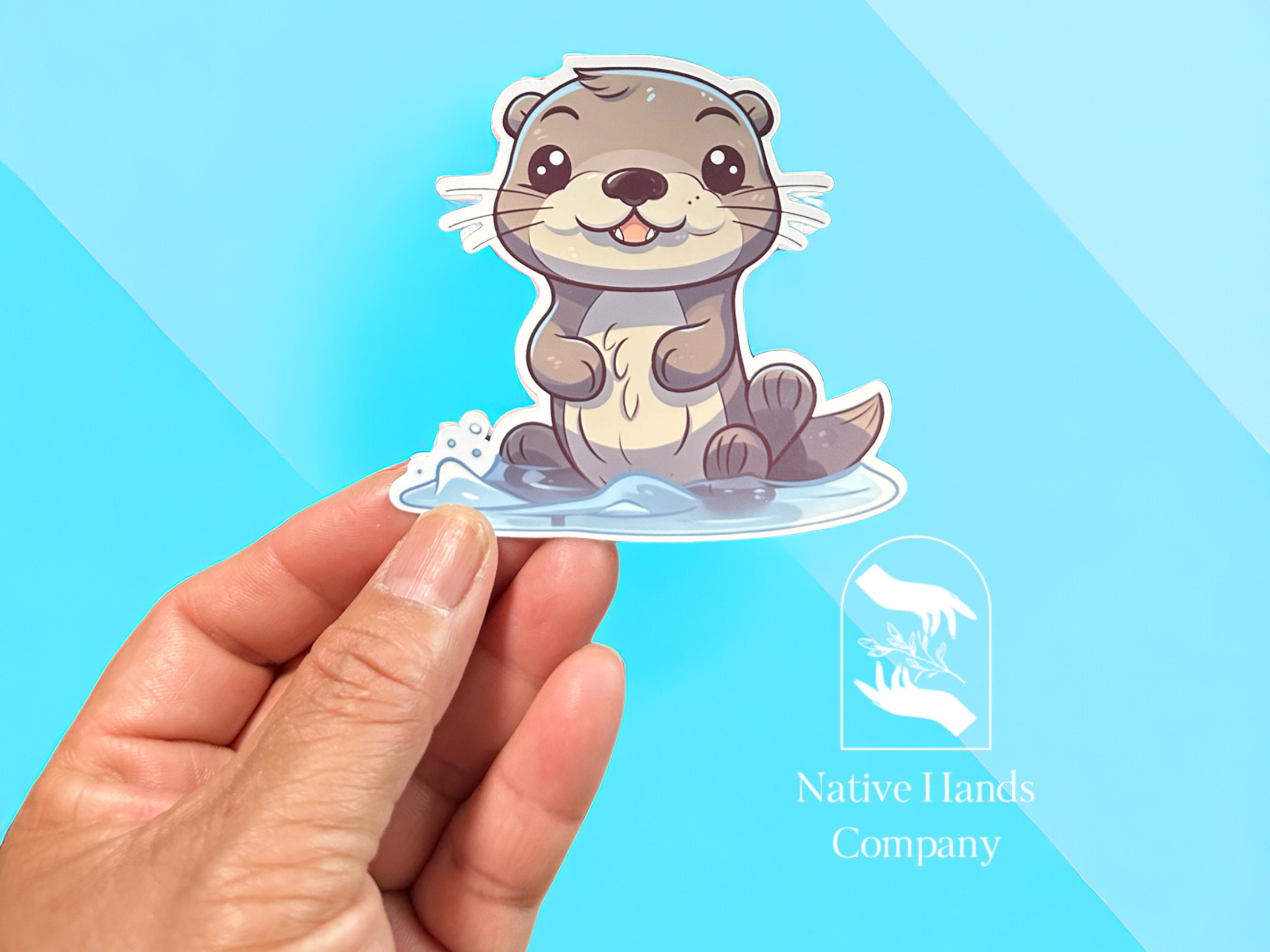 Chibi Style Cute Otter Sticker, Indigenous Art FREE SHIPPING Laptop ...