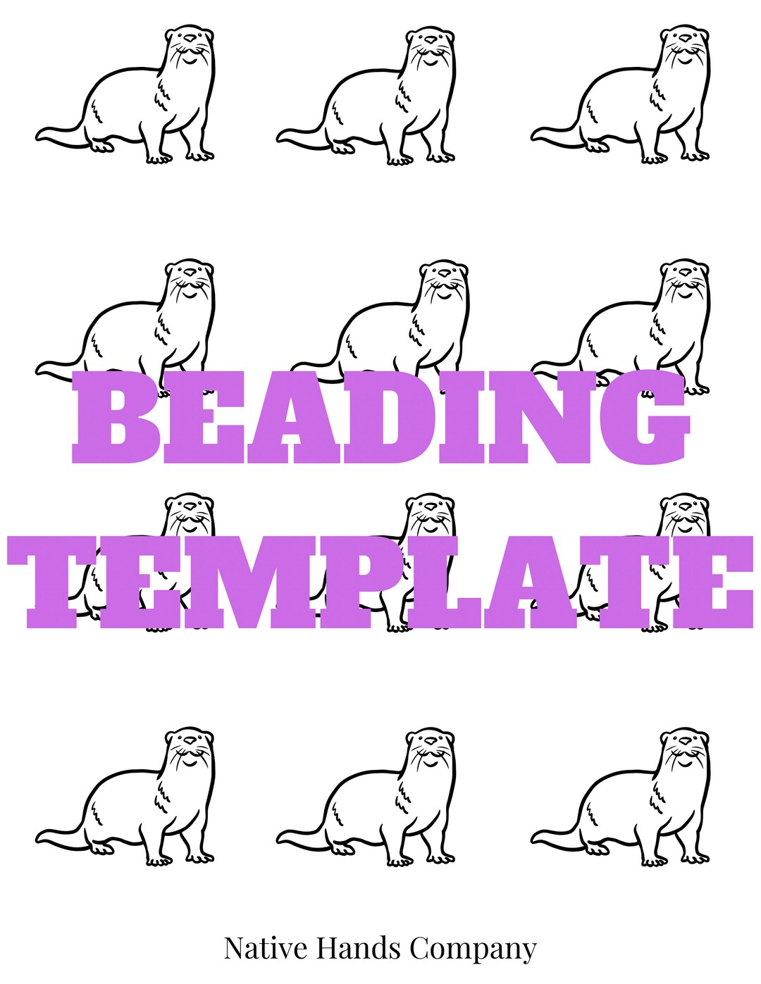 Native Beadwork Printable Otter Template PDF Beading Pattern Print at ...