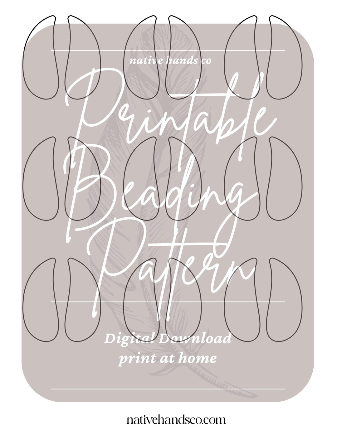 Native Beadwork Printable Buffalo Bison Hoof Prints Flat Stitch ...