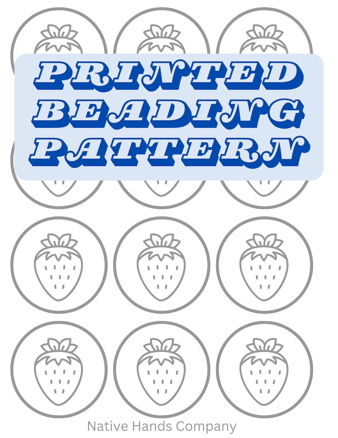 PRINTED Native Beadwork Printable Strawberry Beading Pattern Template ...