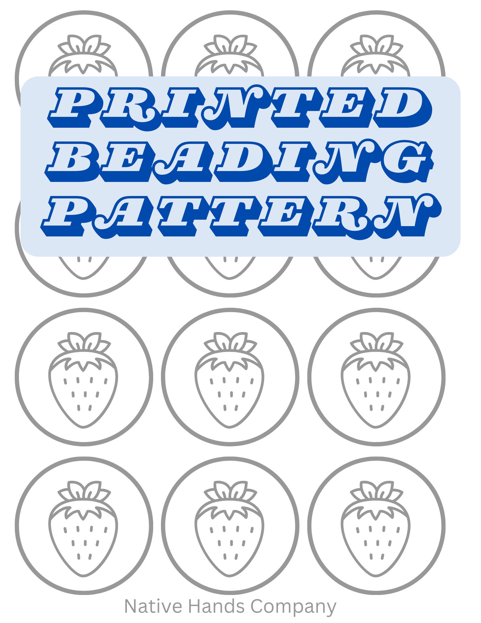 PRINTED Native Beadwork Printable Strawberry Beading Pattern Template ...