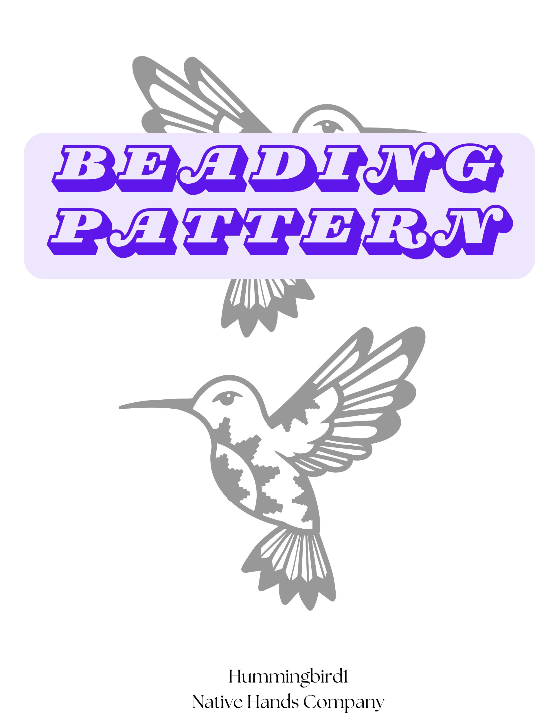 3 Sizes Native Beadwork Printable Mirrored Hummingbirds Template PDF ...