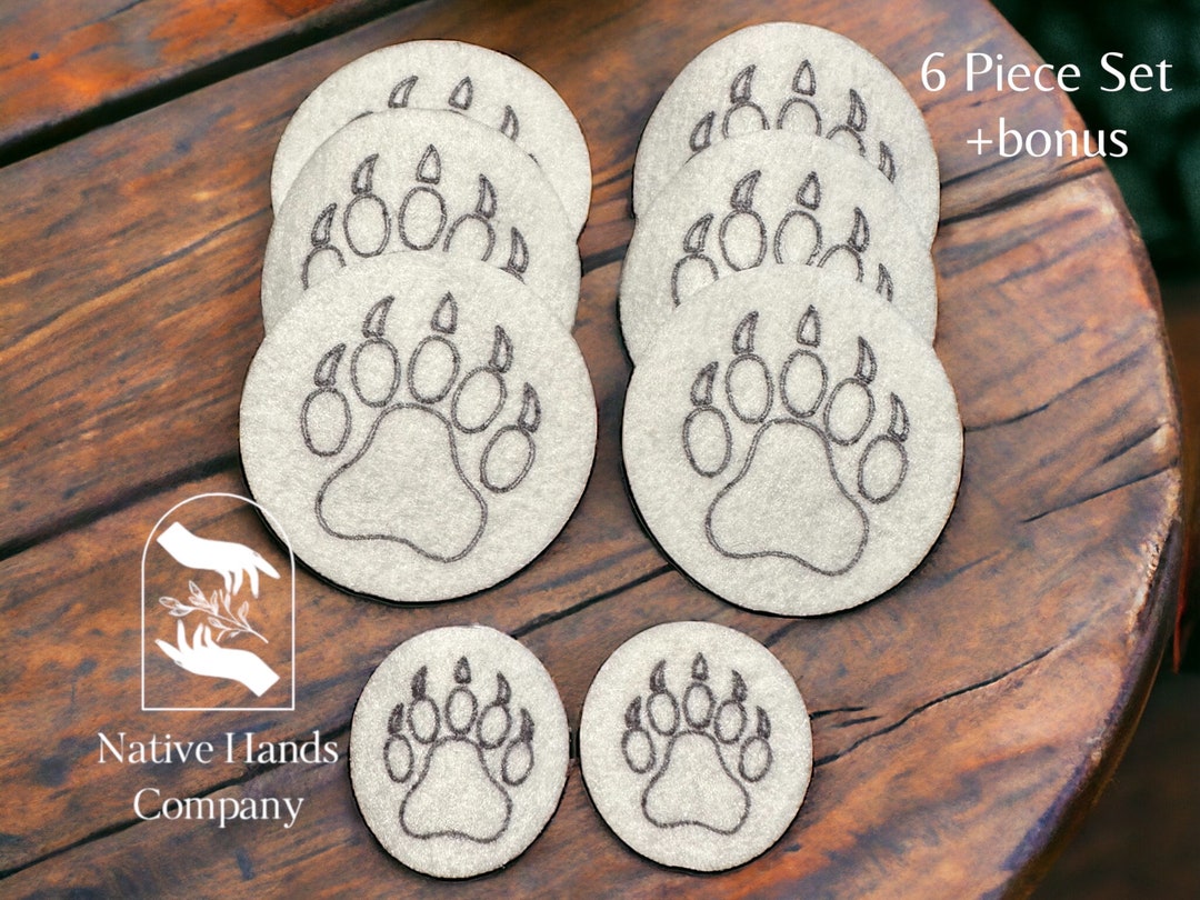 6 Piece Bear Paw Print Pattern Set Pellon Peltex 70 Flat Stitch Beading ...