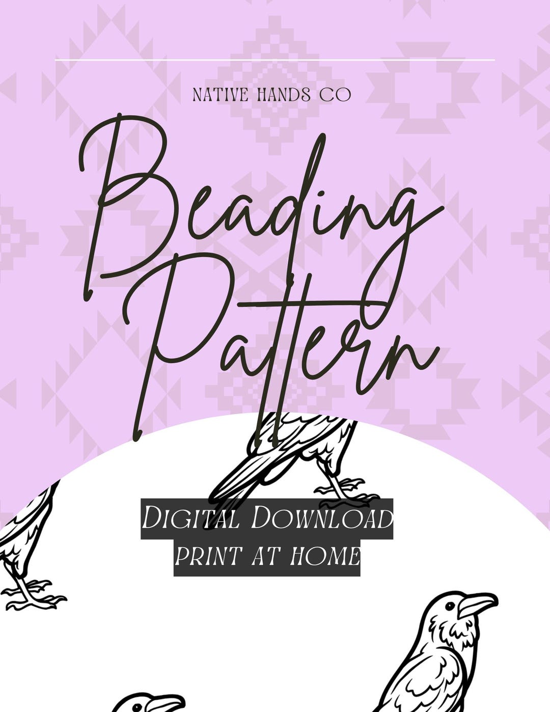 2 Sizes Native Beadwork Printable Bird Crow Template PDF Beading ...