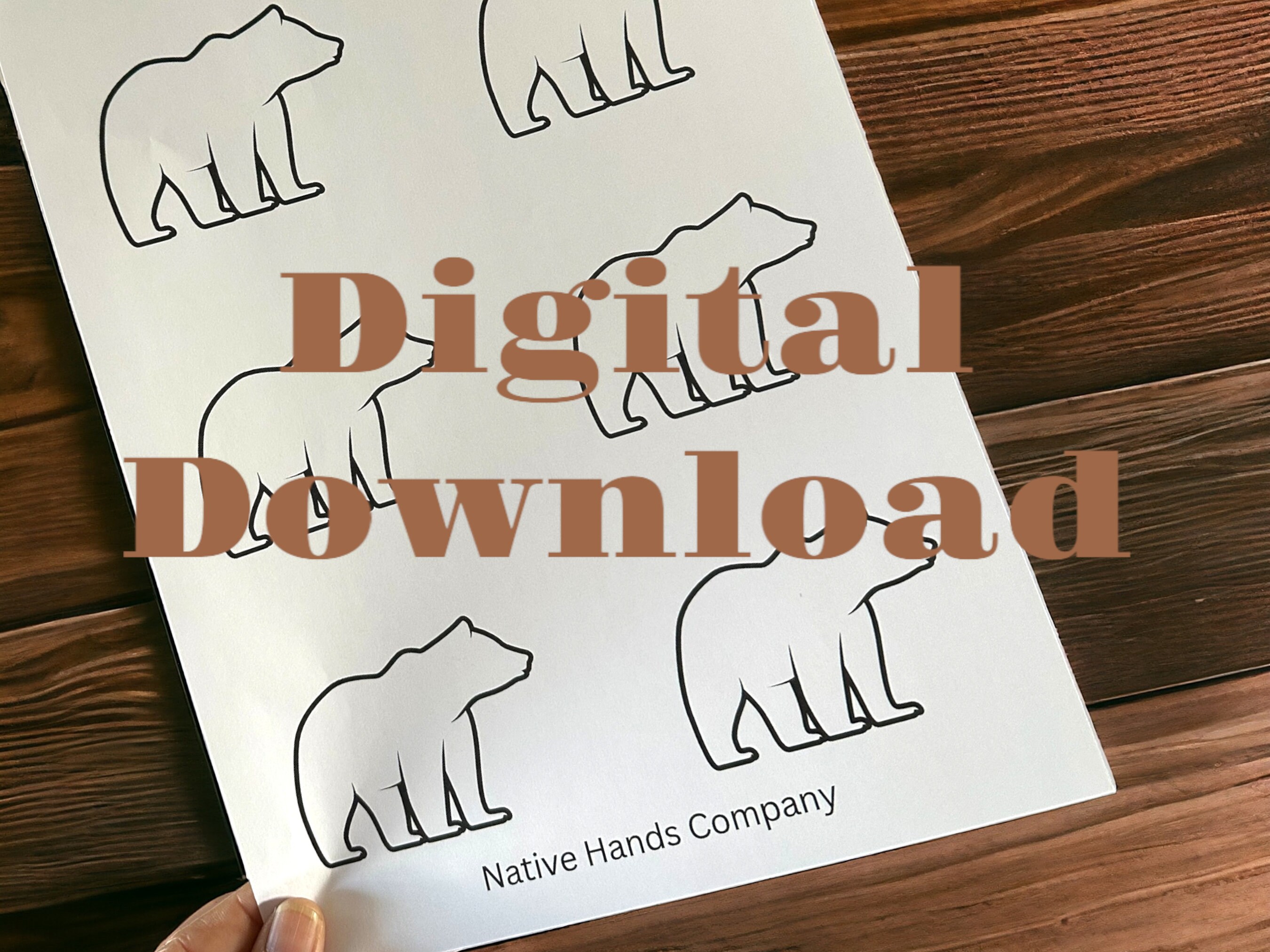 Native Beadwork Printable Bear Template PDF Beading Pattern Print at ...