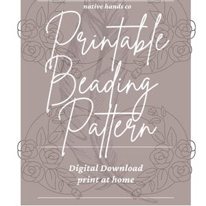 Native Beadwork Printable MOONFLOWER 5 SIZES Flat Stitch Template PDF Beading Pattern Print at ...