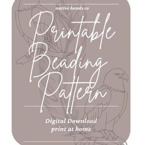 Mirrored Bald Eagle 4 Sizes Native Beadwork Printable Template PDF Beading Pattern Print at Home ...
